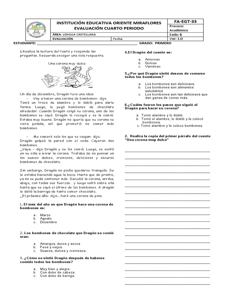 Acumulativo de Español Final | PDF