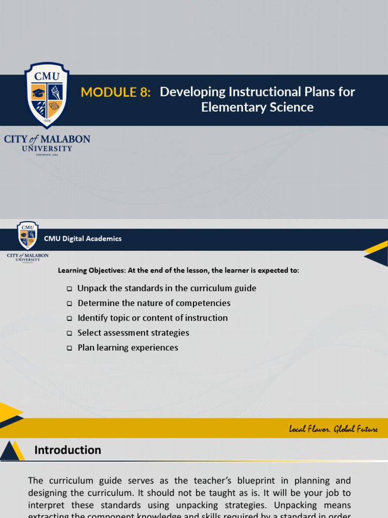 Module 8 - Developing Instructional Plans For Elementary Science | PDF ...