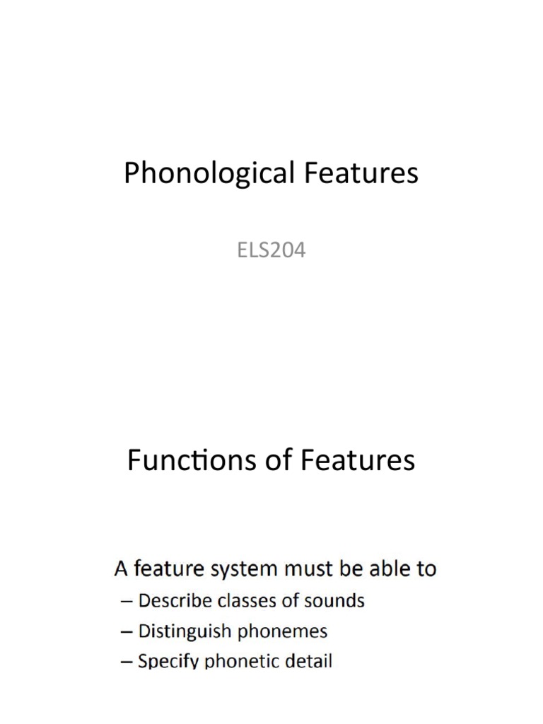 Phonological Features | PDF | Career & Growth | Language Arts & Discipline