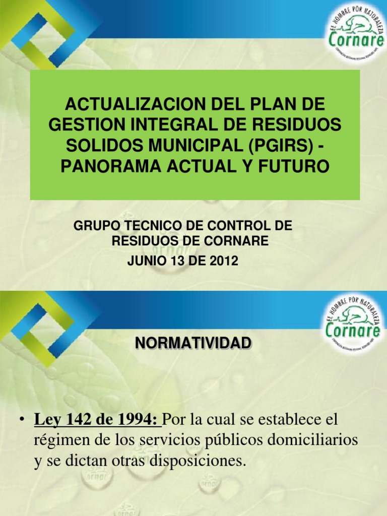 PGIRS - Actualizacion | PDF | Residuos | Presupuesto