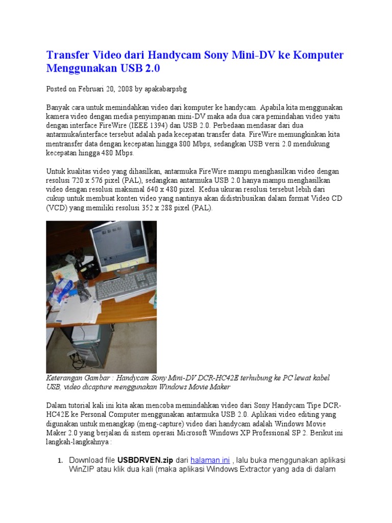 Transfer Video Handycam ke PC | PDF