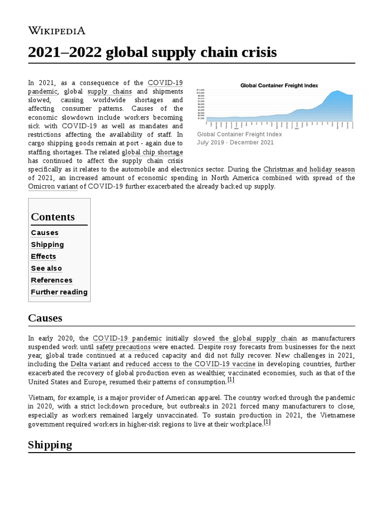 2021-2022 Global Supply Chain Crisis: Causes Shipping Effects See Also ...