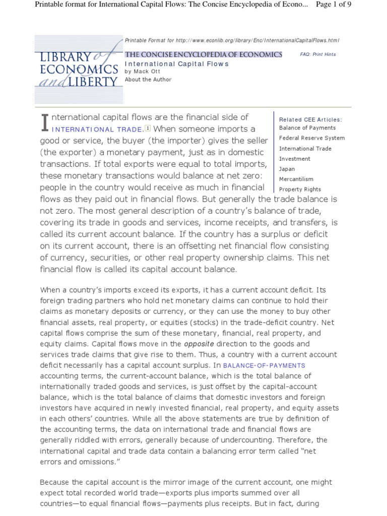International Capital Flows | PDF | Current Account | Capital Account