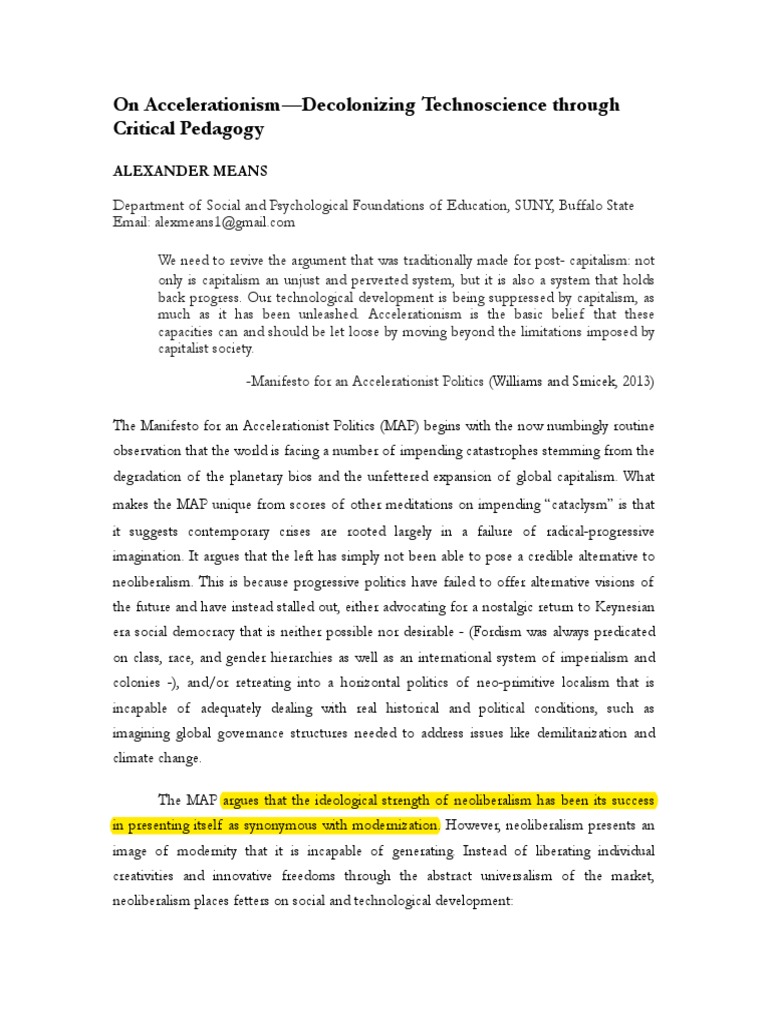 Means, A. (2015) - On Accelerationism - Decolonizing Technoscience ...