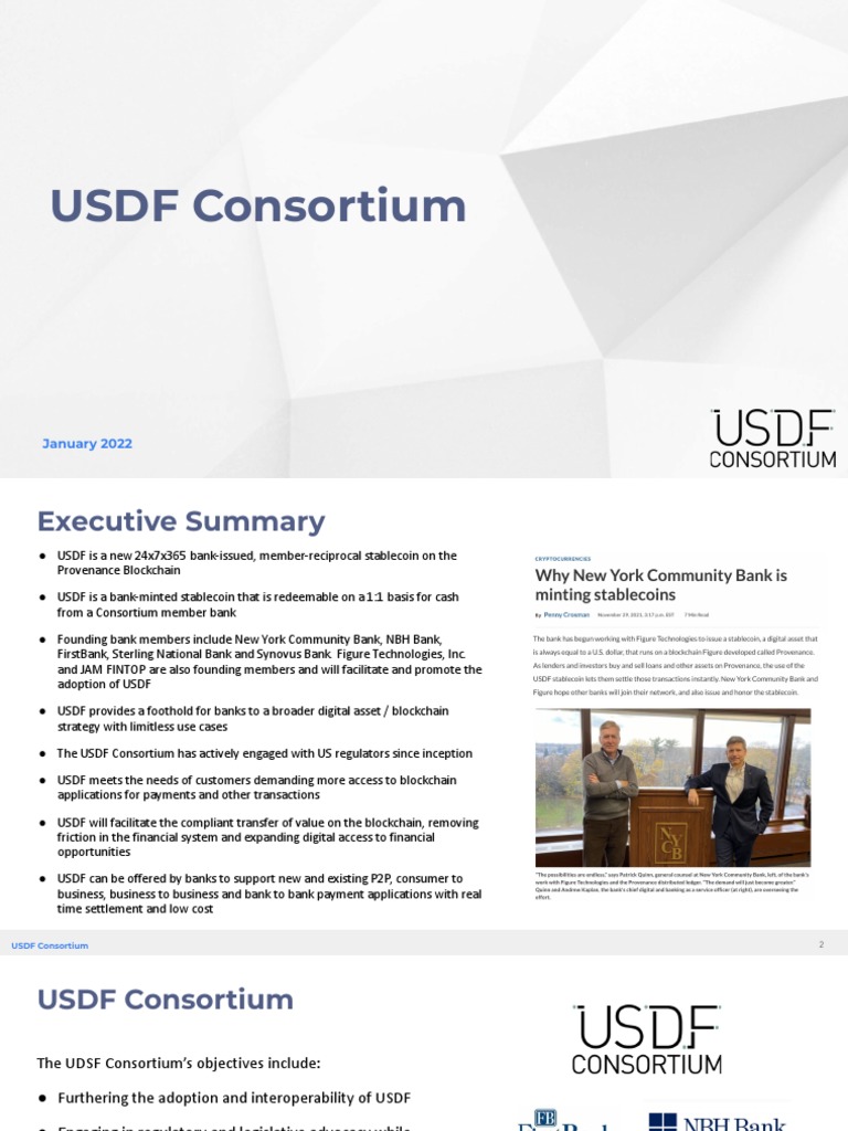 USDF Consortium Presentation January 2022 | PDF | Loans | Banks