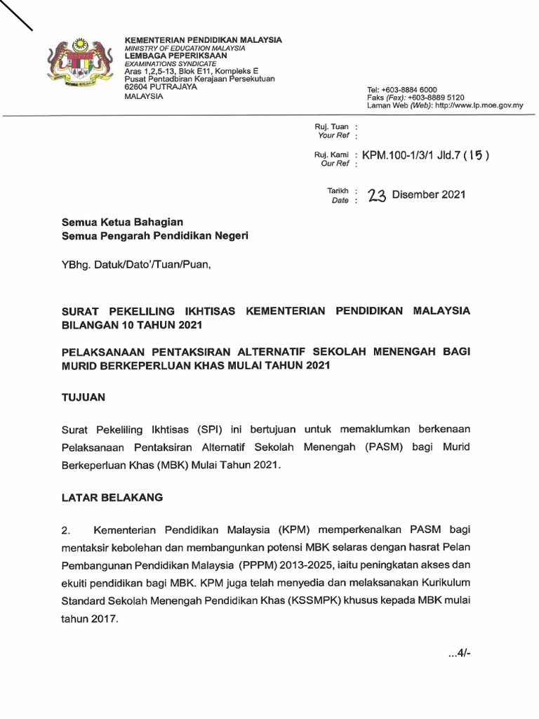 Garis Panduan PASM 2021 Word | PDF