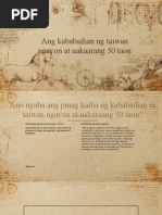 Ang Kababaihan NG Taiwan Ngayon at Noong Nakalipas Na 50 Taon Sanaysay, Pangatnig | PDF