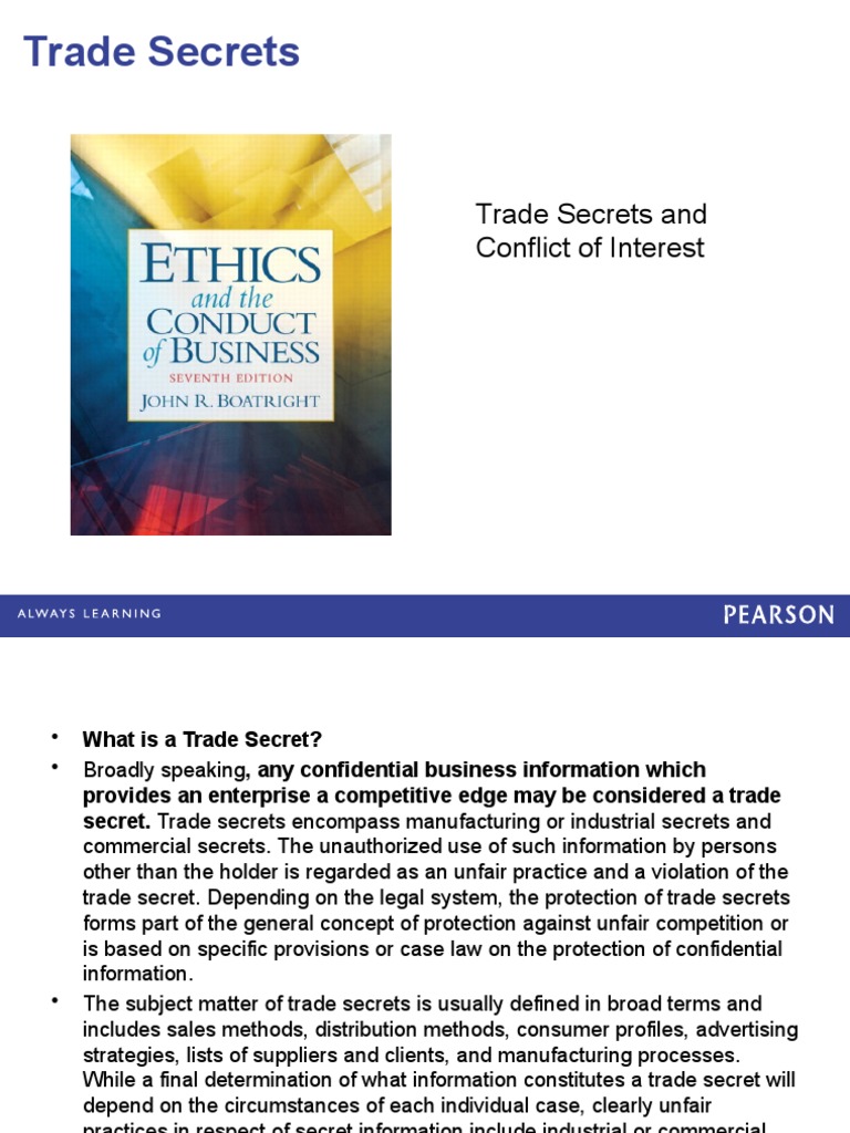 Trade+secrets Business Ethics | PDF | Trade Secret | Common Law