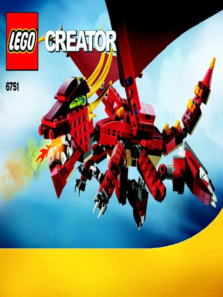 2009 6751 Fiery Legend LEGO CREATOR 3 en 1 (1) Red Dragon | PDF