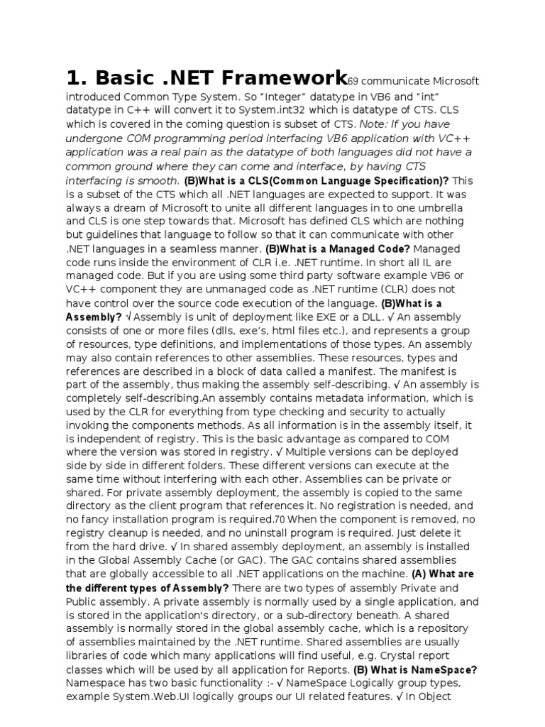 Dot Net Pdf Component Object Model Variable Computer Science