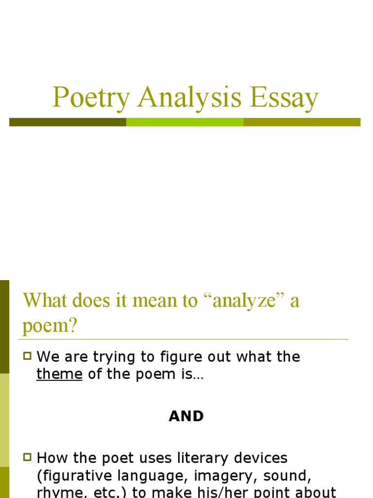 Crafting a Poetry Analysis Essay | PDF | Poetry | Essays