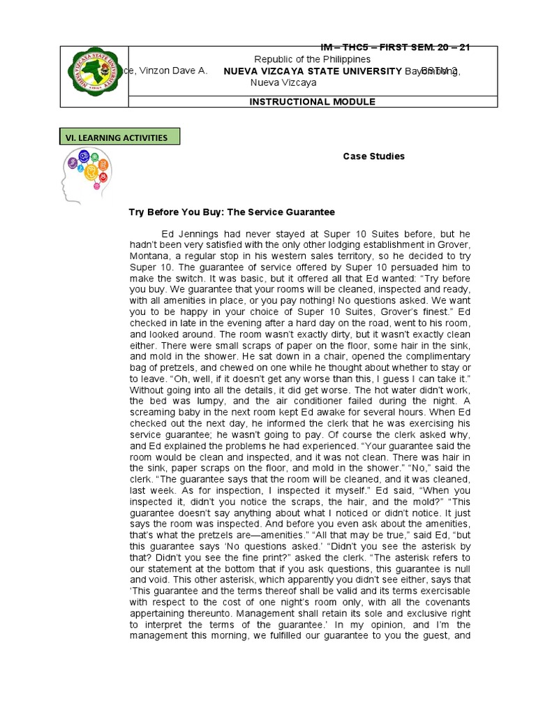Module 9 Assignment and La - Vdab | PDF | Restaurants | Customer