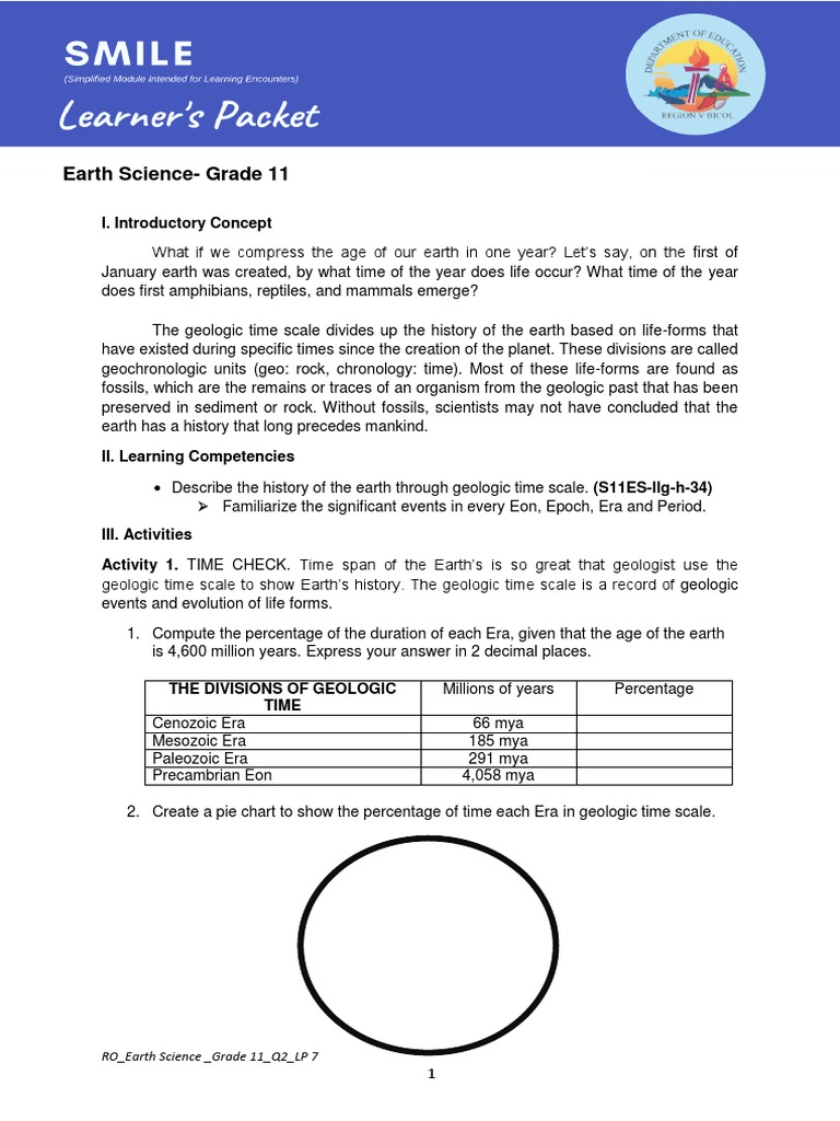 Earth Science-Grade 11: I. Introductory Concept | PDF | Geologic Time ...