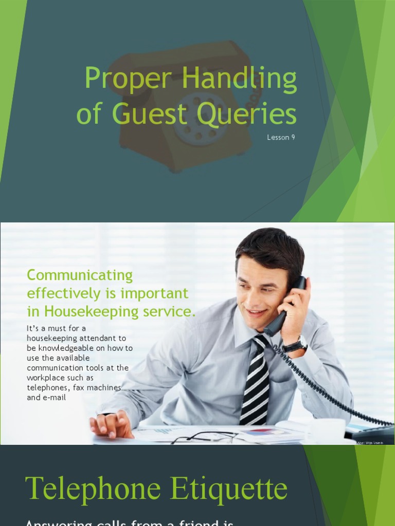 Lesson 10-Proper Handling of Guest Queries | PDF | Telephone | Fax