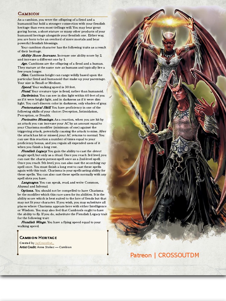 Cambion: Fiendish Offspring | PDF | Role Playing Games
