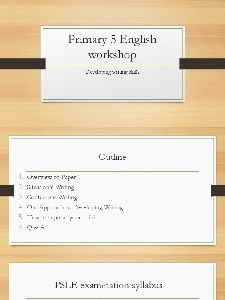 2018 P5 EL Workshop Writing | PDF | Information | Question