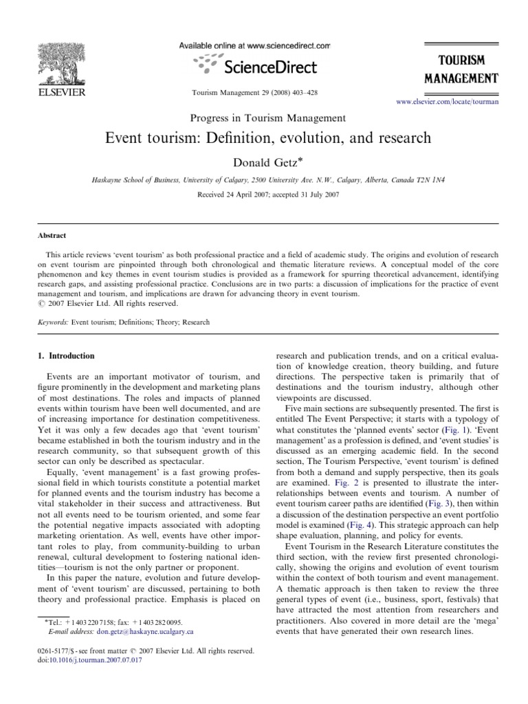 Event Tourism: Definition and Evolution | PDF | Tourism | Marketing