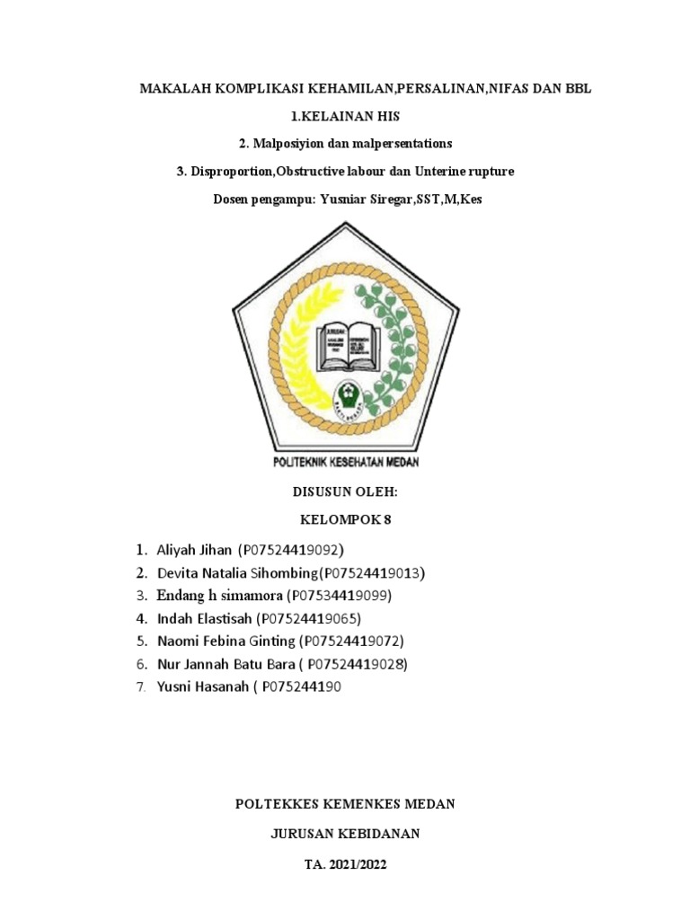 Makalah Komplikasi Kehamilan Kelompok 8 | PDF