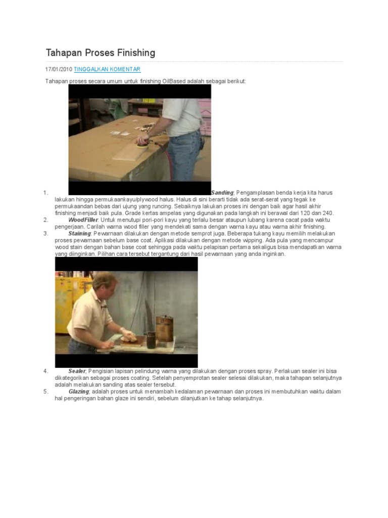 Proses Tahapan Finishing Kayu | PDF | Teknologi & Rekayasa