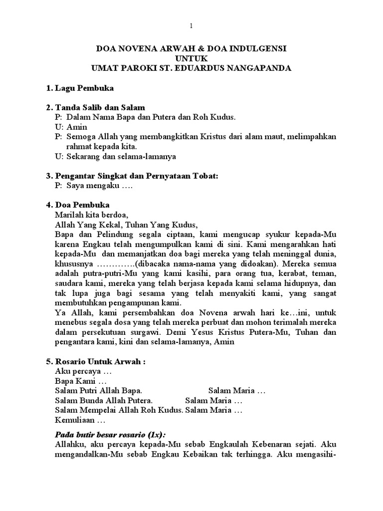 Kumpulan Doa Dan Novena Arwah | PDF