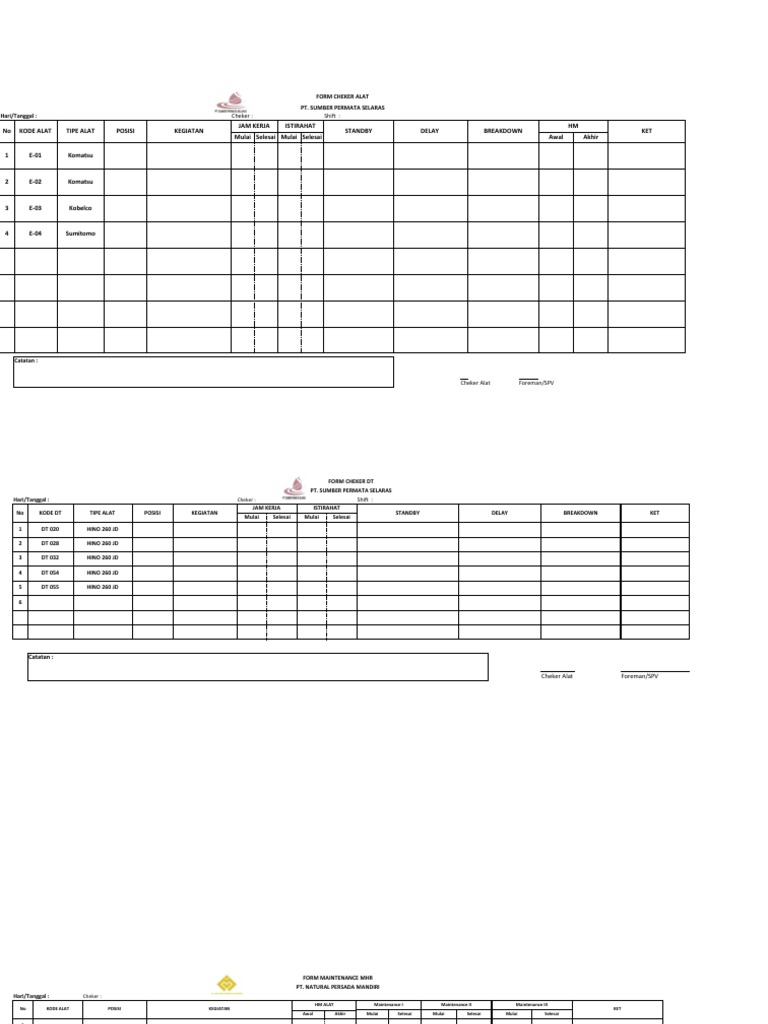 Form Checker Alat Baru | PDF