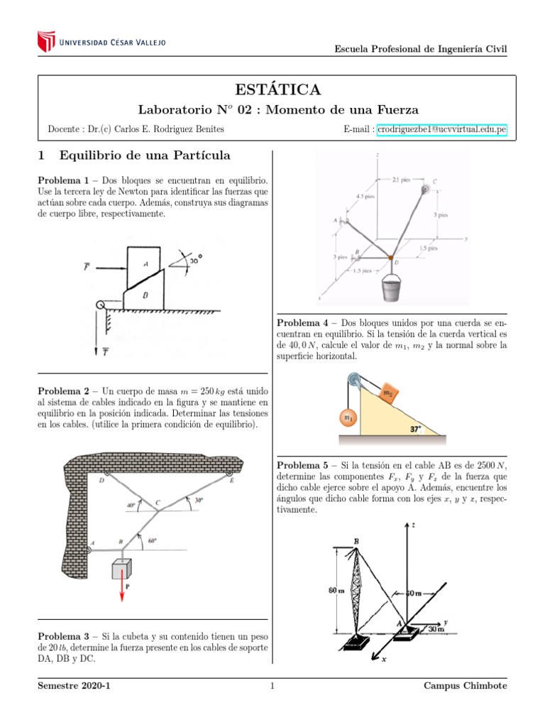 Lab 2 Estatica | Descargar gratis PDF | Fuerza | Cantidades fisicas