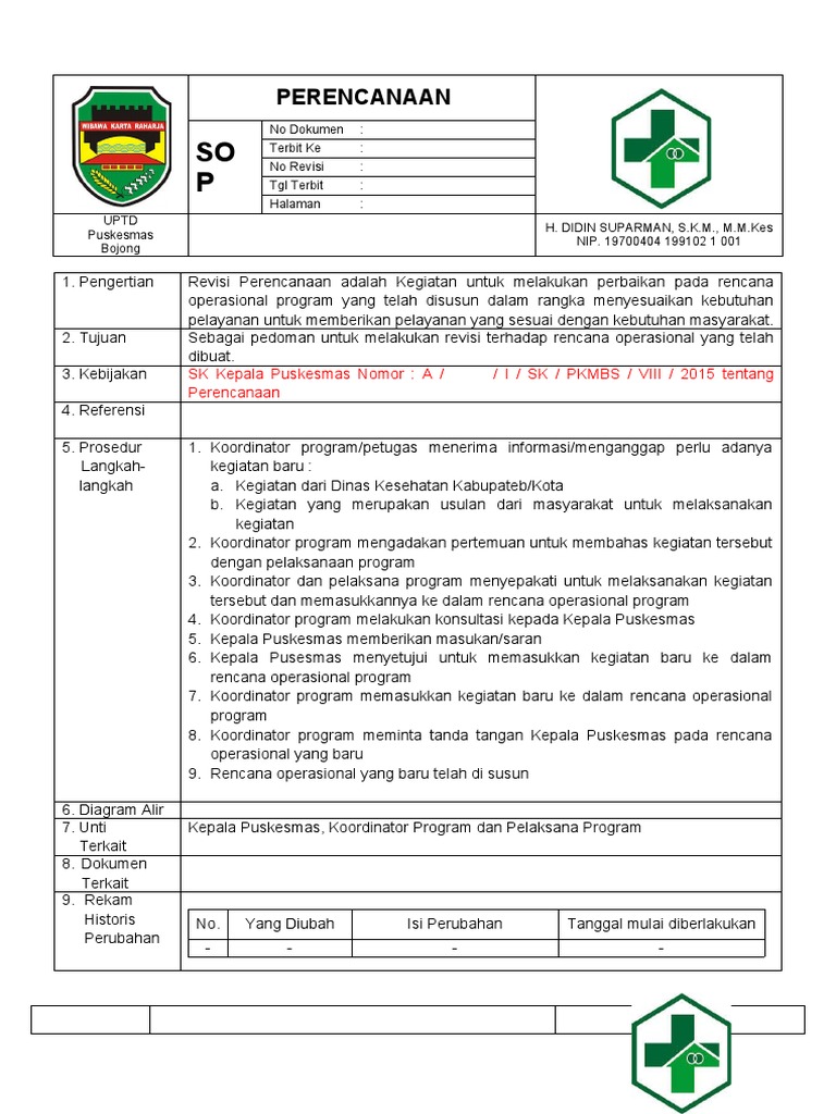 1.1.5.4 SOP Revisi Perencanaan | PDF