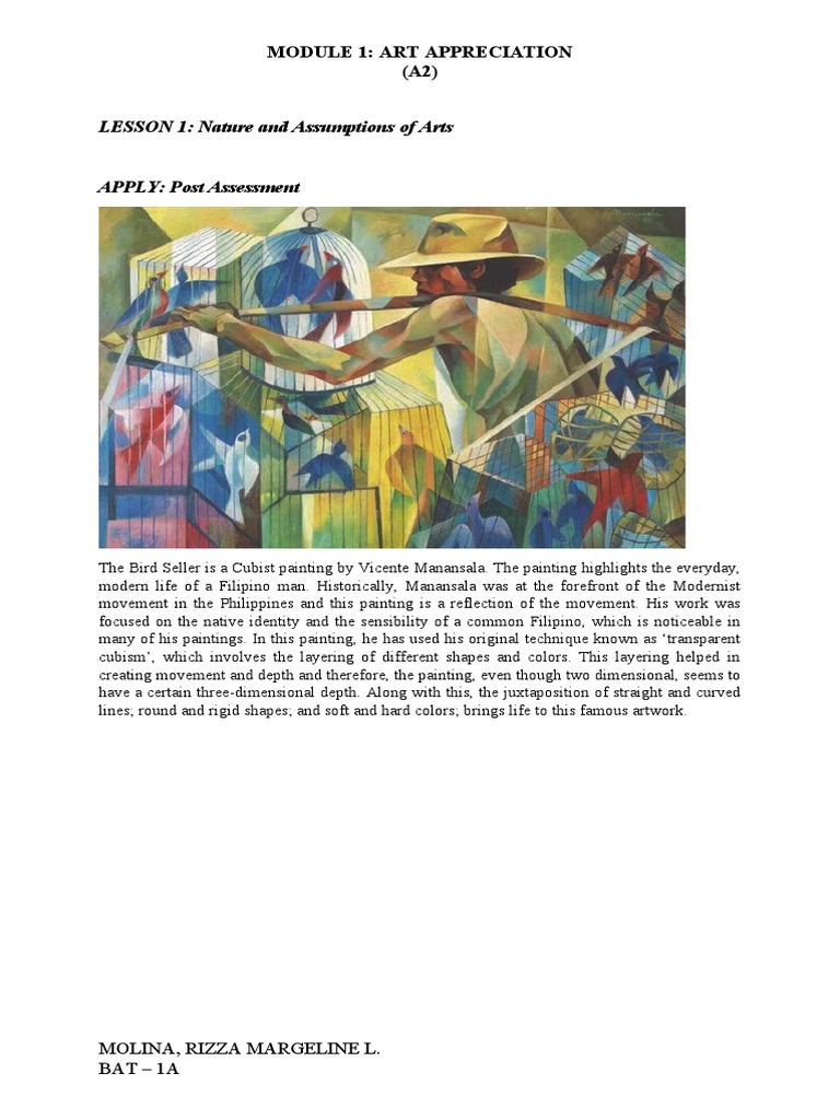 LESSON 1: Nature and Assumptions of Arts: Module 1: Art Appreciation ...