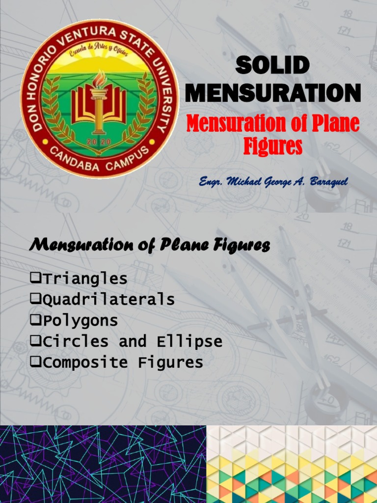 Solid Mensuration Concepts and Formulas | PDF | Triangle | Circle