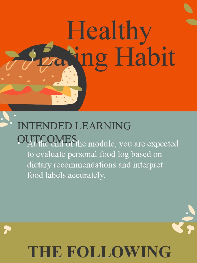 Lesson V Healthy Eating Habits | PDF | Foods | Carbohydrates