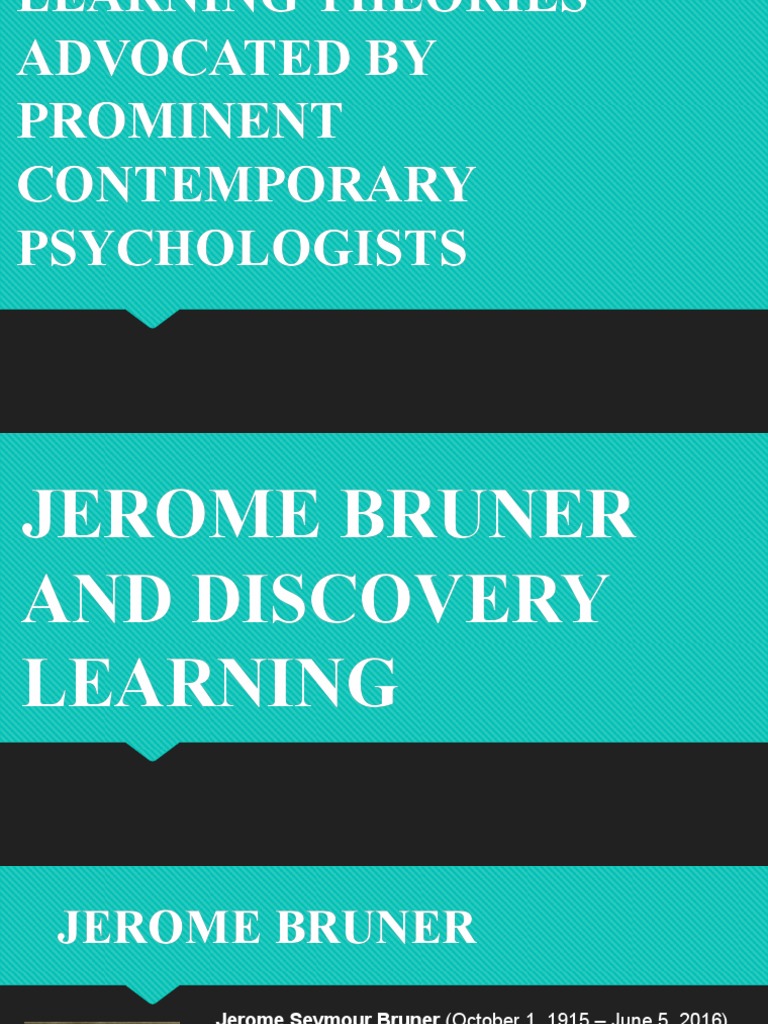 Jerome Bruner and Discovery Learning | PDF | Philosophy Of Education ...