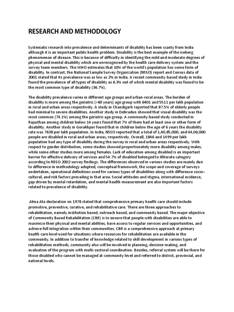 Research and Methodology | PDF | Disability | Justice
