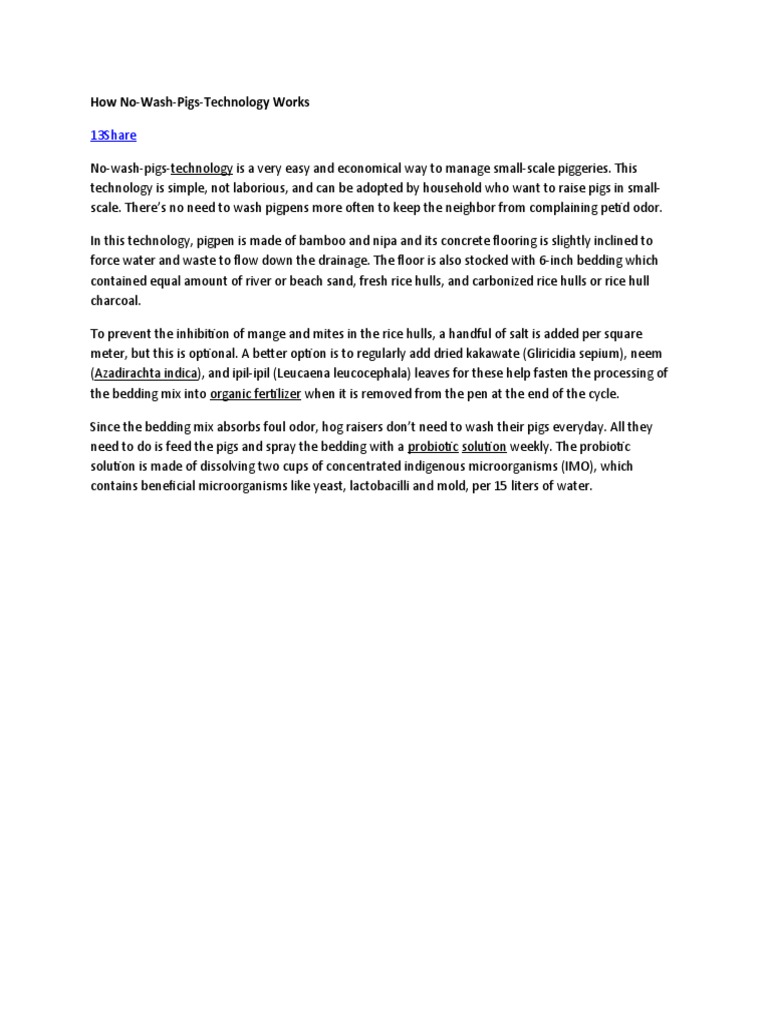 How No Wash Pig | PDF