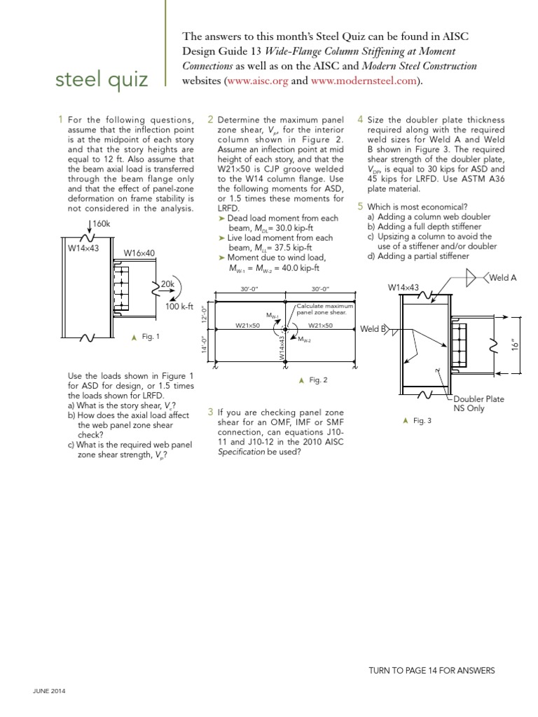 Steel Quiz: Connections As Well As On The AISC and Modern Steel ...