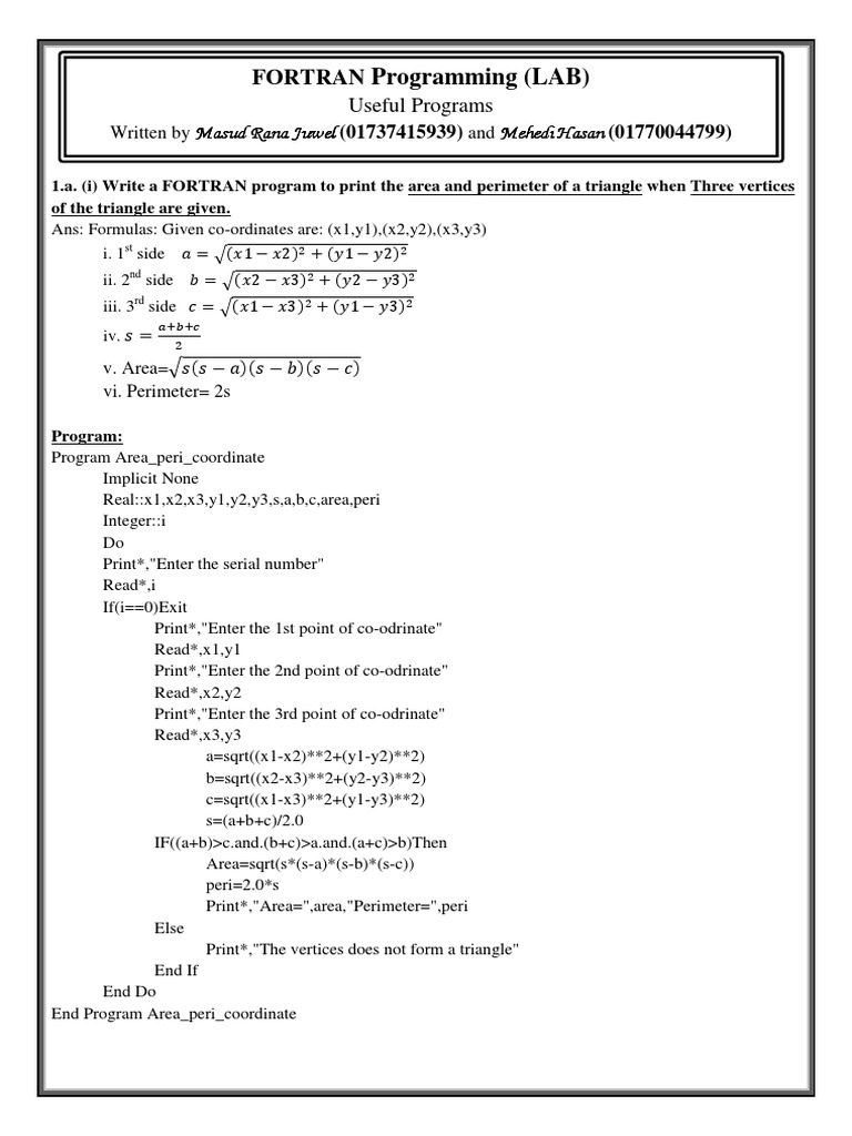 Fortran - Programming Report | PDF | Summation | Matrix (Mathematics)