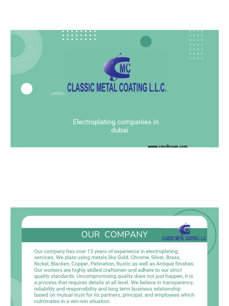 Electroplating in Sharjah | PDF