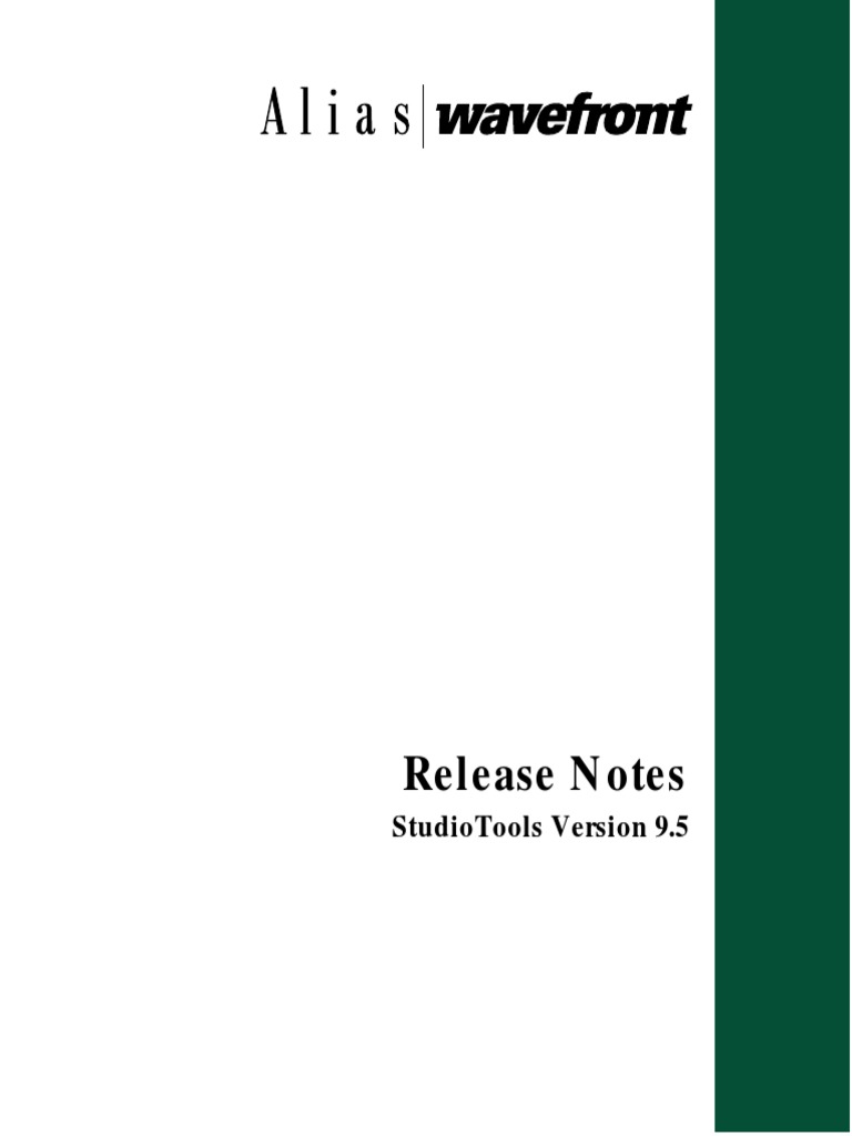 Alias - Wavefront ReleaseNotes-9 - 5 | PDF | Window (Computing ...