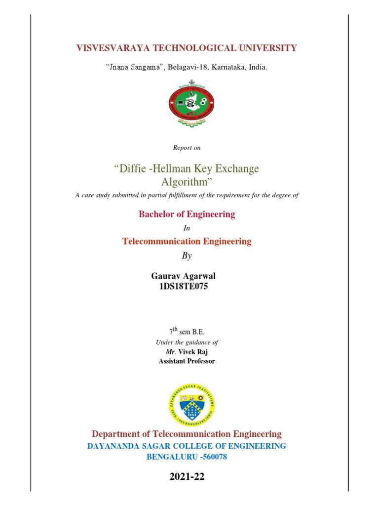 Diffie-Hellman Case Study - 1DS18TE075 | PDF | Key (Cryptography ...