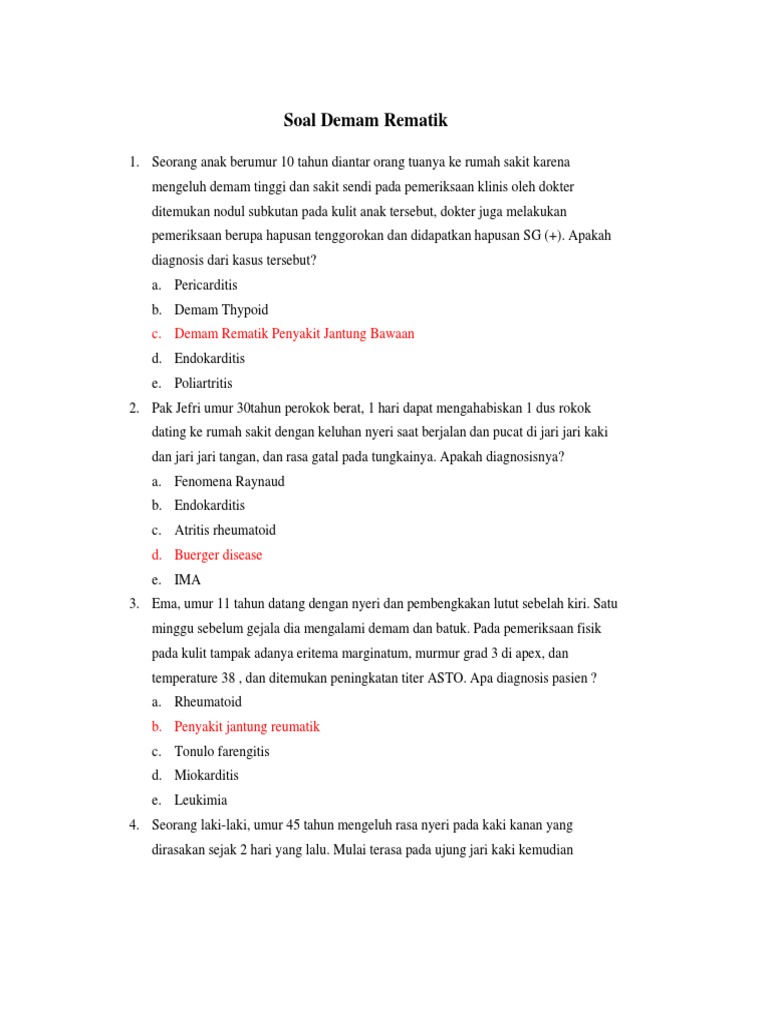 Soal Demam Rematik | PDF