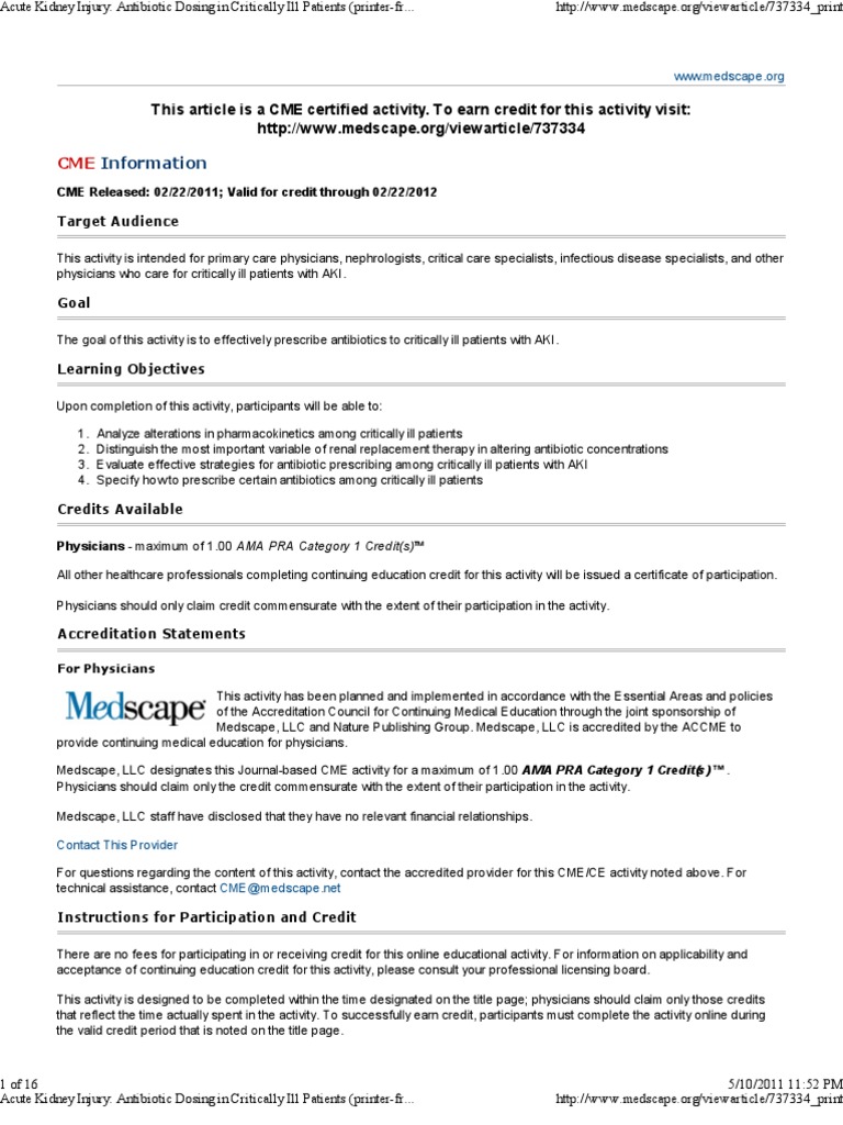 Abx Dosing | PDF | Renal Function | Hemodialysis