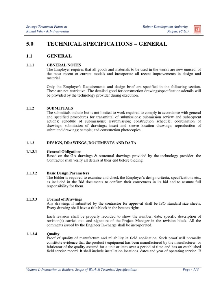 2technical Specifications - Part-I - Volume I | PDF | Specification ...