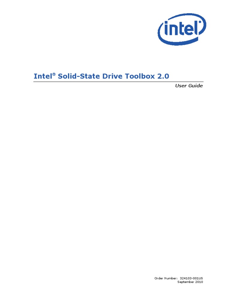 Intel SSD Toolbox User Guide 2.0 | PDF | Solid State Drive | Hard Disk ...