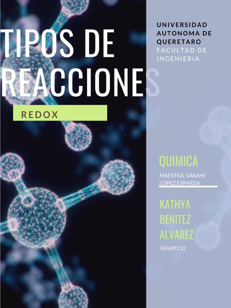 Tipos de Reacciones Redox | PDF | Redox | Reacciones químicas
