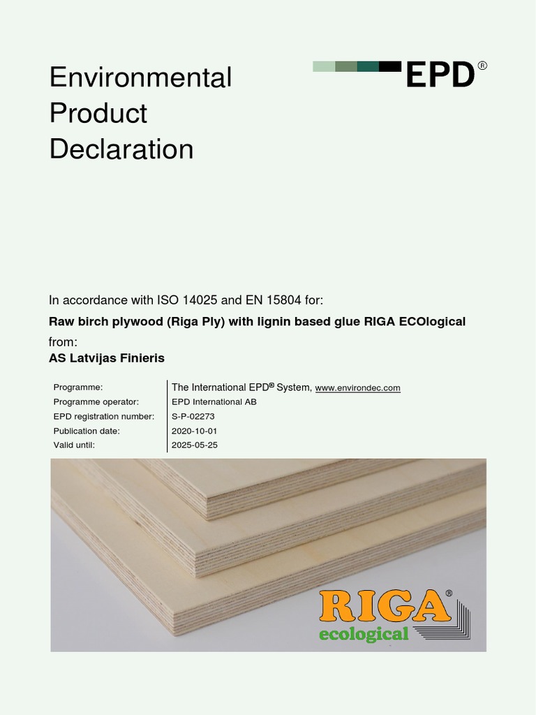 Environmental Product Declaration: in Accordance With ISO 14025 and EN ...