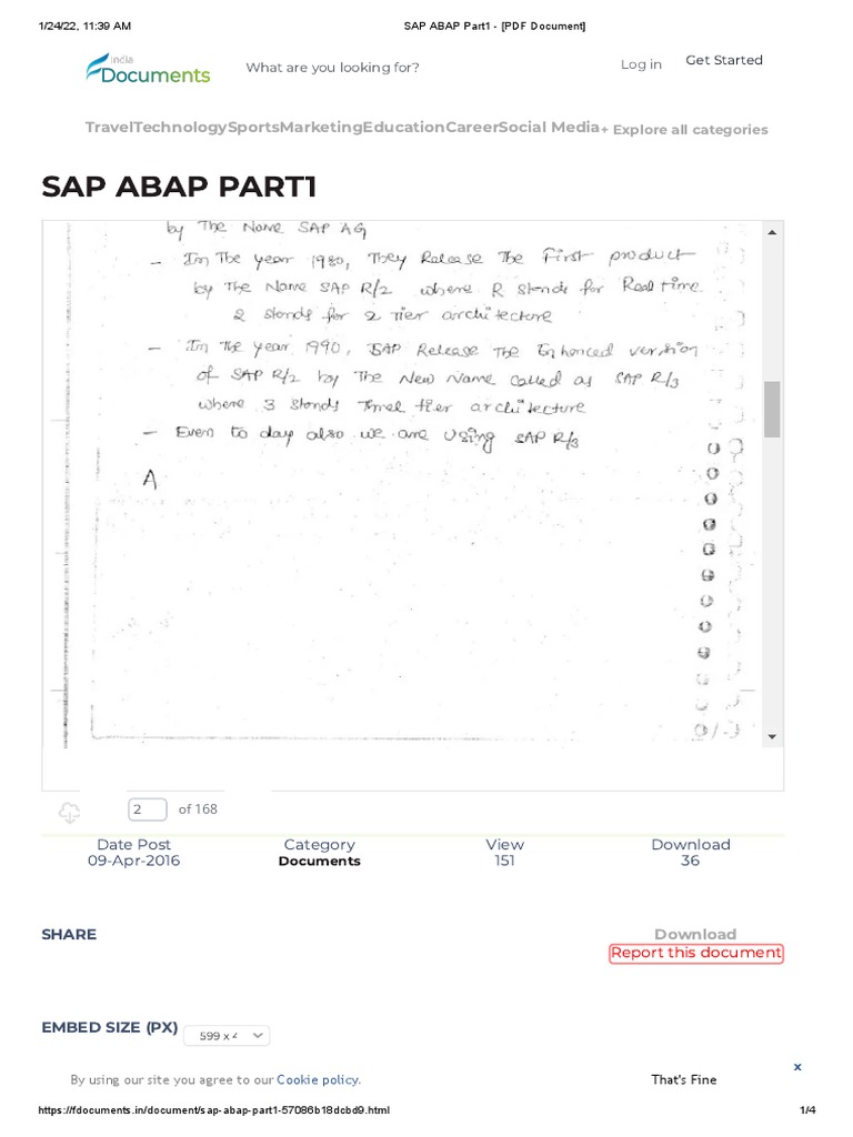 Sap Abap Part1 - (PDF Document) | PDF | Software Design | Intellectual Works