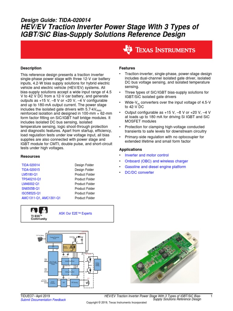 HEV-EV Traction Inverter Power Stage With 3 Types of IGBT-SiC Bias ...