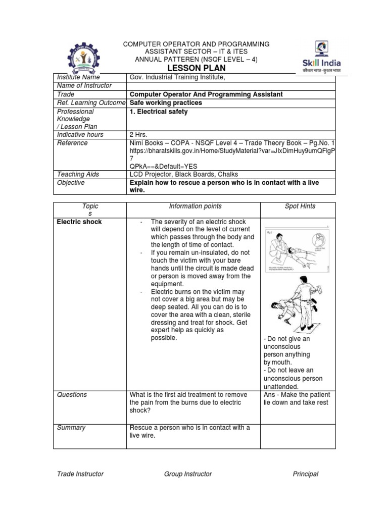 Lesson Plan: Computer Operator and Programming Assistant 1. Electrical ...