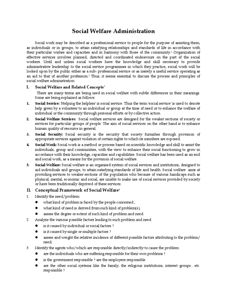 Chapter-11 Social Welfare Administration | PDF | Social Work | Welfare