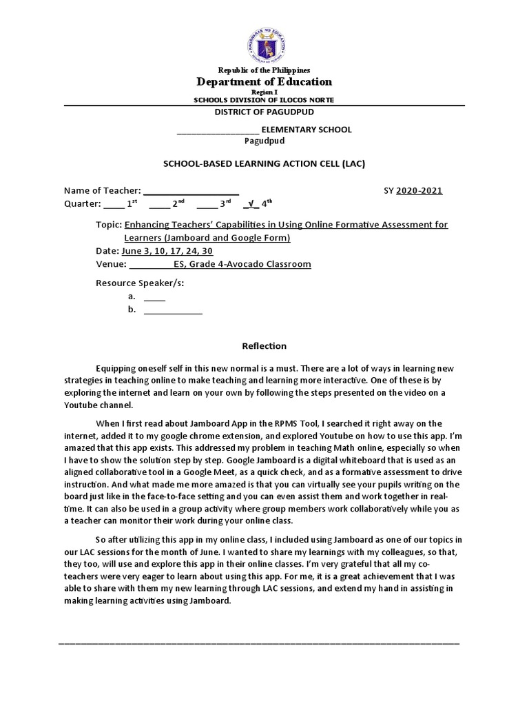 Department of Education: School-Based Learning Action Cell (Lac) | PDF ...