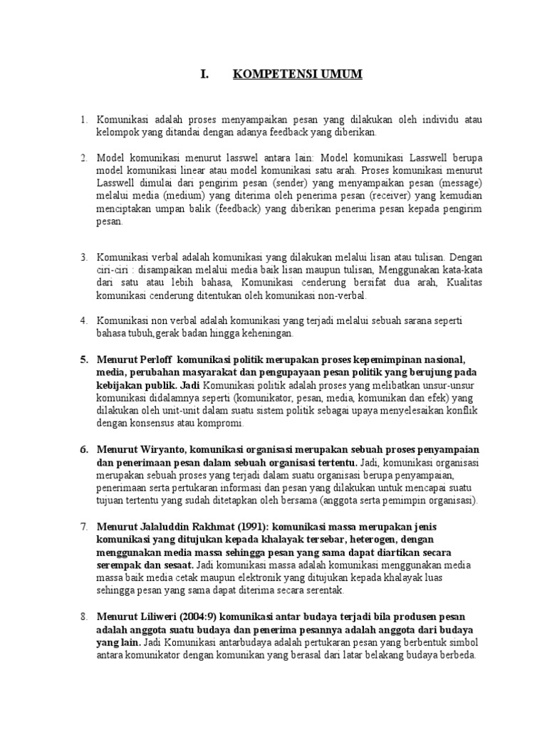 Kisi-Kisi Kompre | PDF